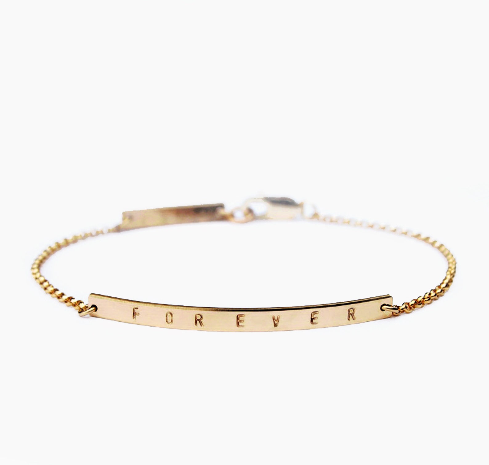 Gold Double Bar Bracelet / Personalized Bar Bracelet / 14k - Etsy