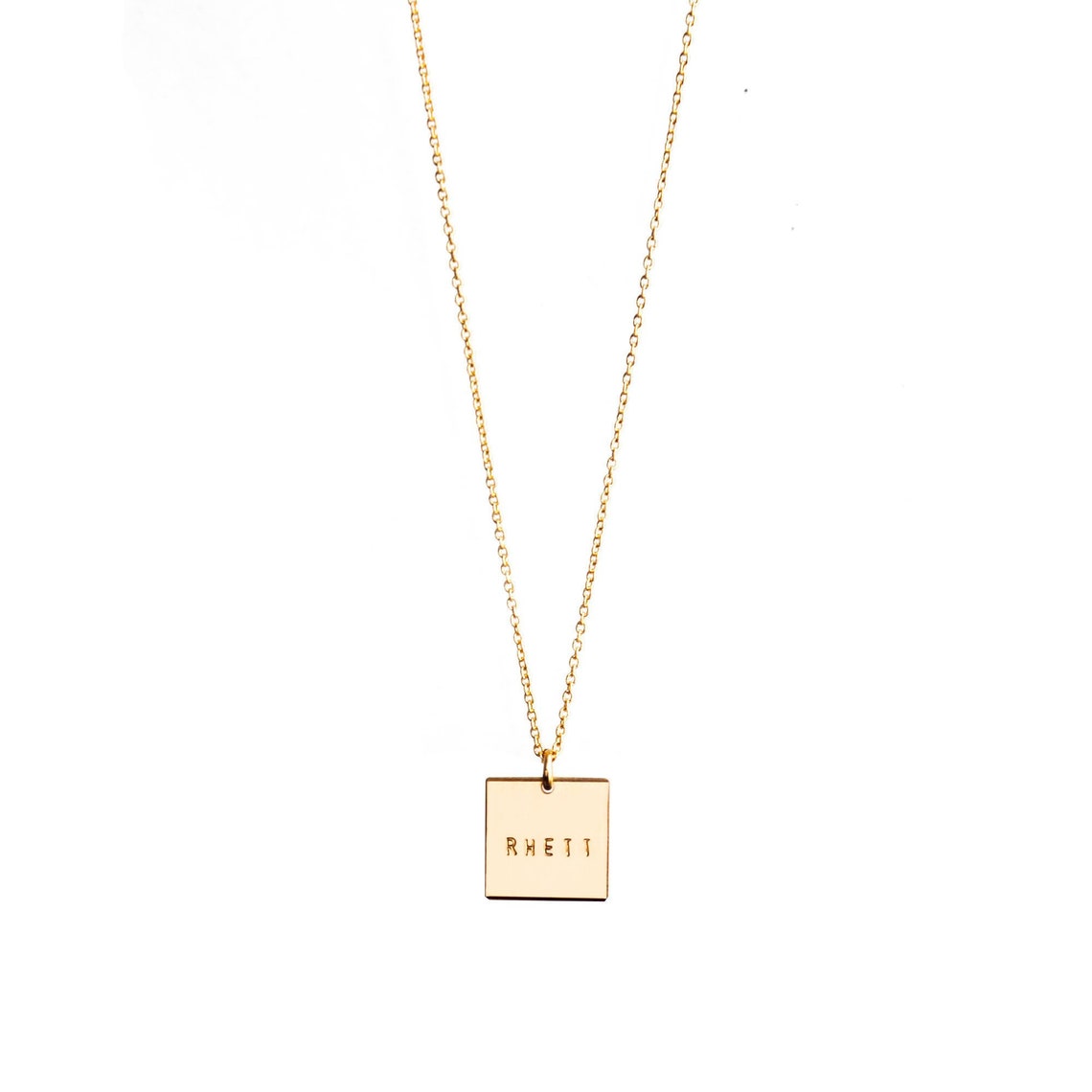 Personalized Square Pendant Necklace, Custom Initial Necklace, 14k Gold ...
