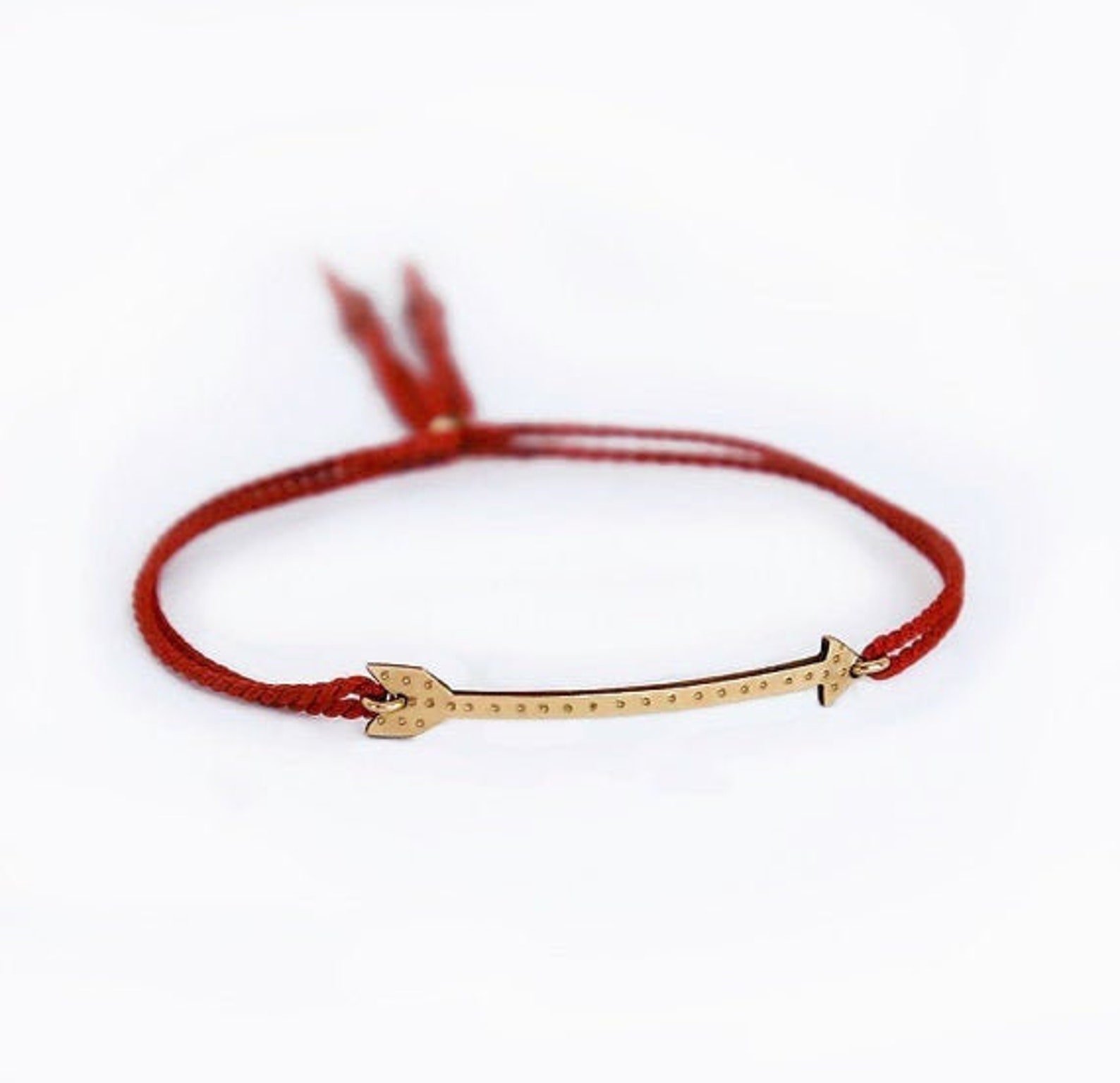 Arrow Bracelet With Cord Gold Arrow Bracelet Dainty Arrow - Etsy