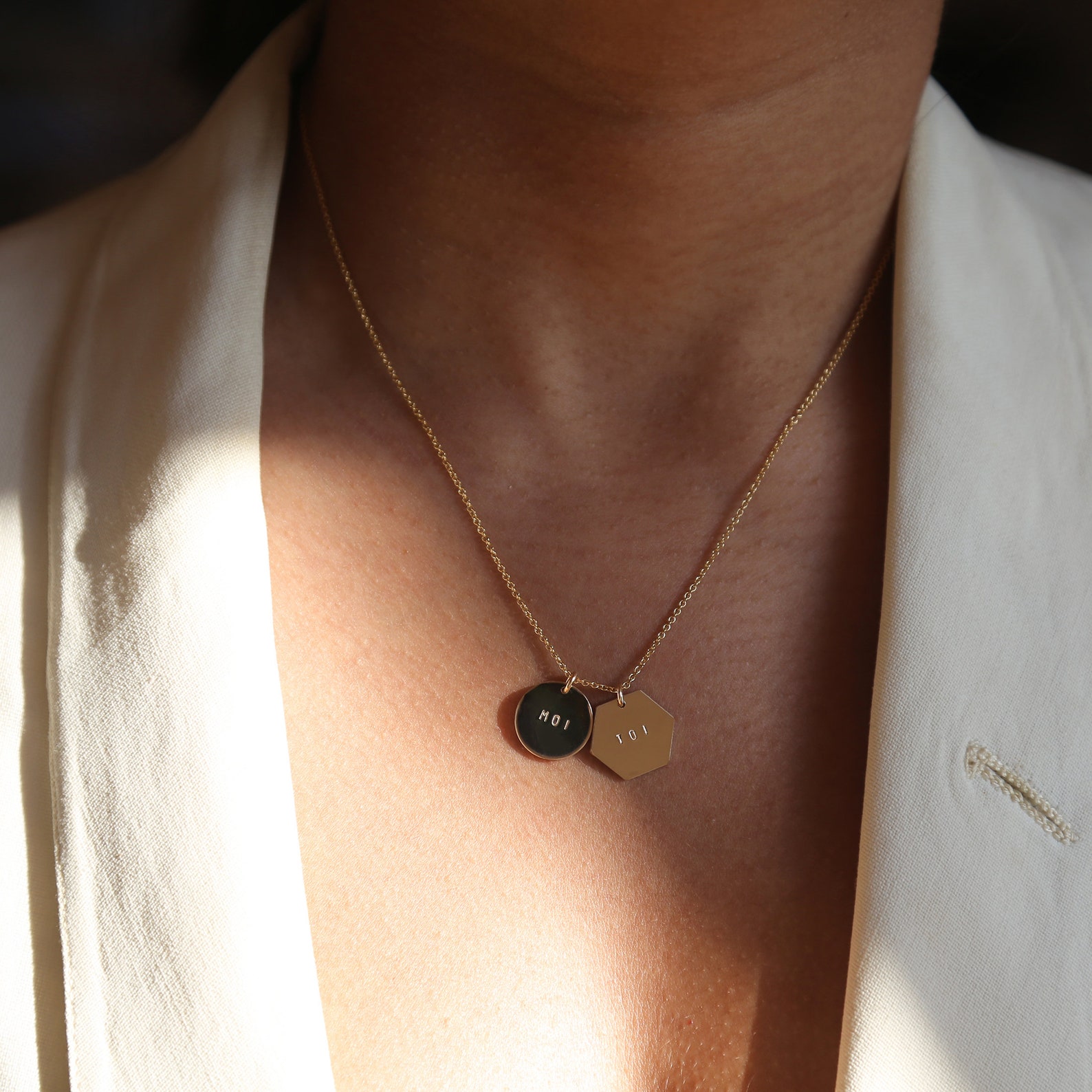 Me & You Necklace, Valentine's Day Necklace, Personalized 14k Gold ...