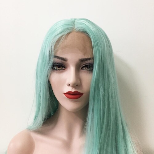 Women Lace Front Snow White Middle Part Straight Long Hair Wig | Etsy