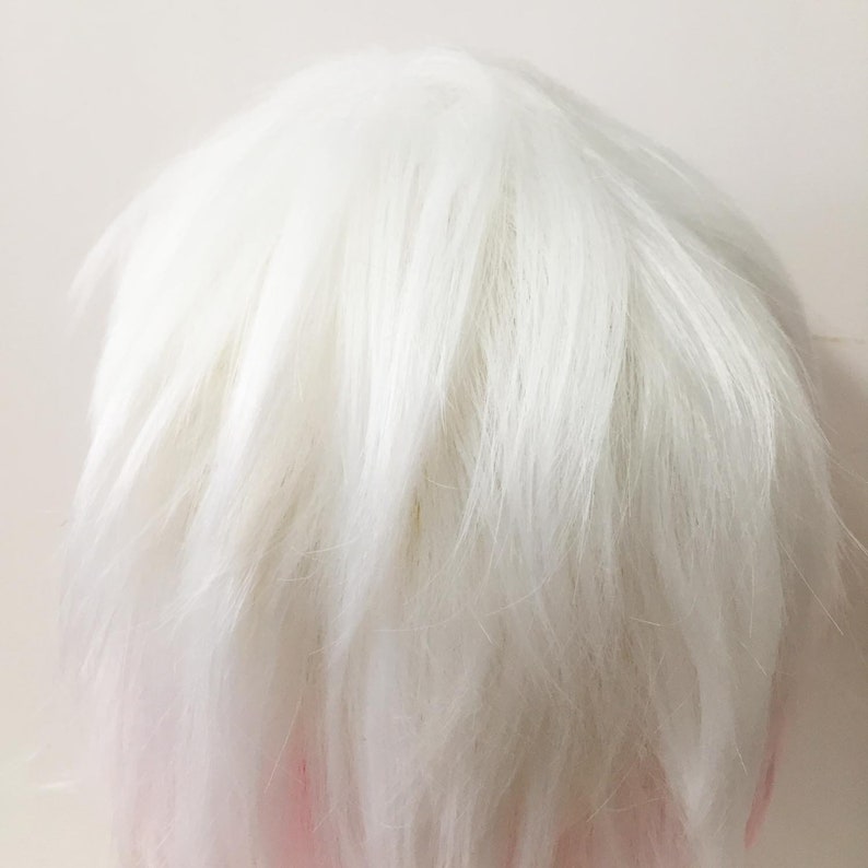 White Pink White Two Tone Short Straight Hair Long Fringe - Etsy
