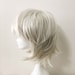 Unisex Silver White Fringe Long Bangs Layered Short Straight Cosplay ...