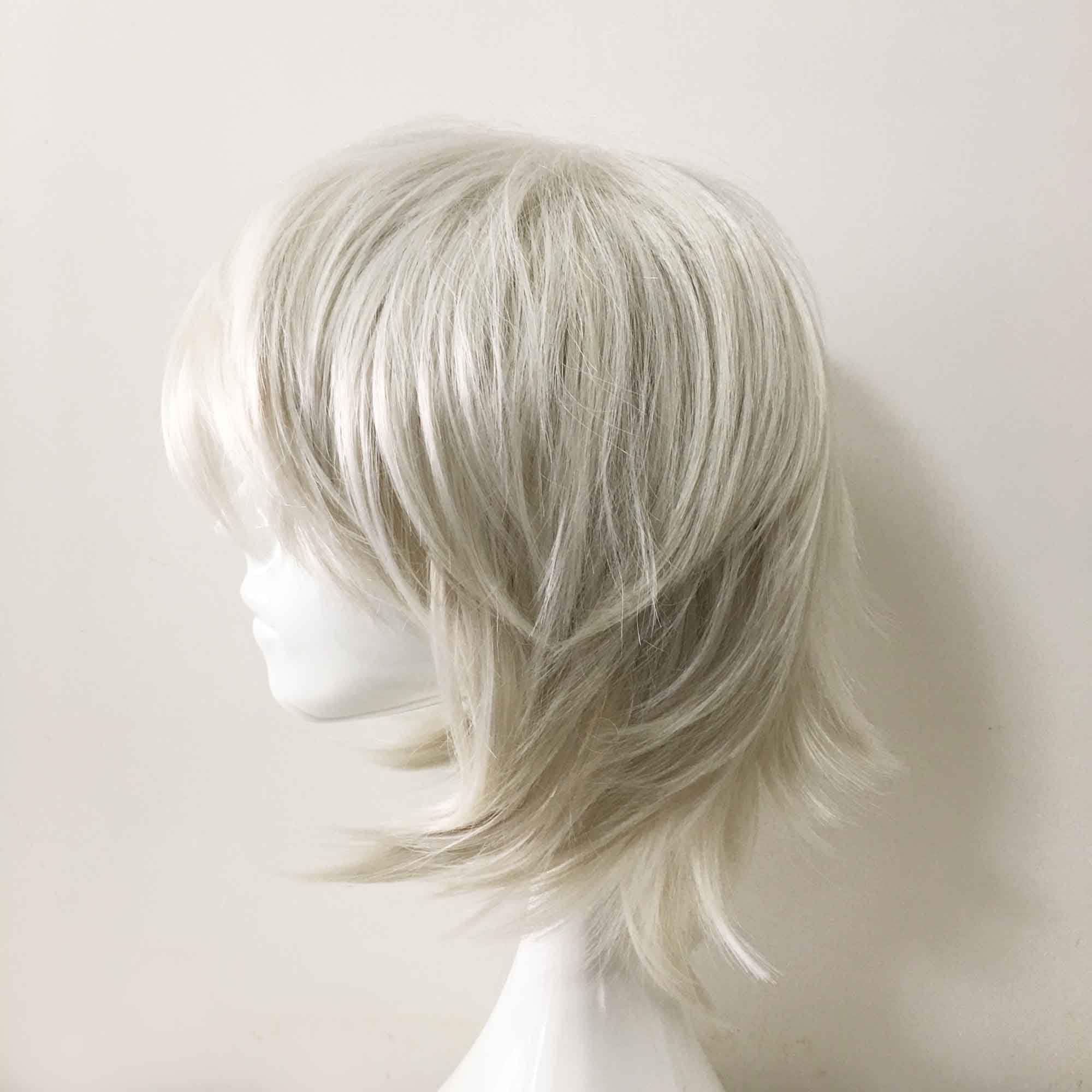 Unisex Silver White Fringe Long Bangs Layered Short Straight | Etsy