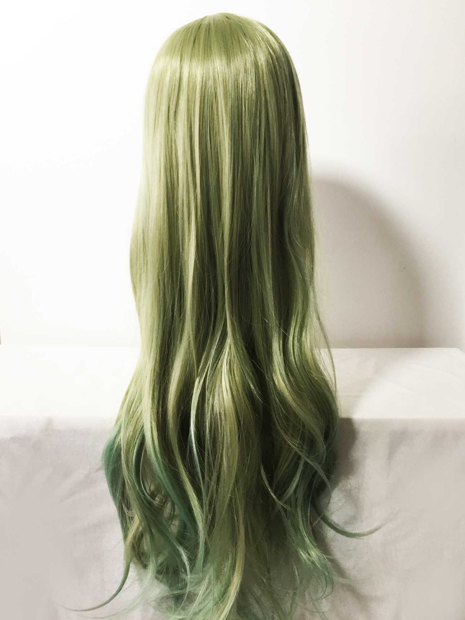 Women Ombre Green Fading Long Straight Wavy Side Swept Bangs - Etsy