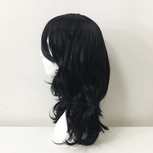 Black Gothic Cosplay Wig With Bangs Long Wavy Curly Thick Anime Goth ...