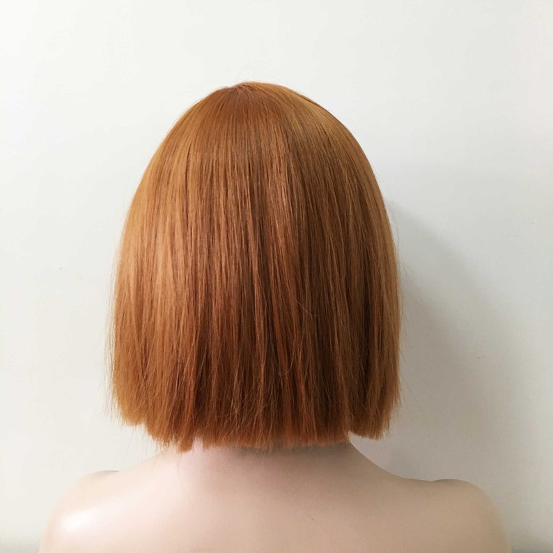 Women Ginger Orange Short Bob Straight Blunt Cut Side Fringe - Etsy