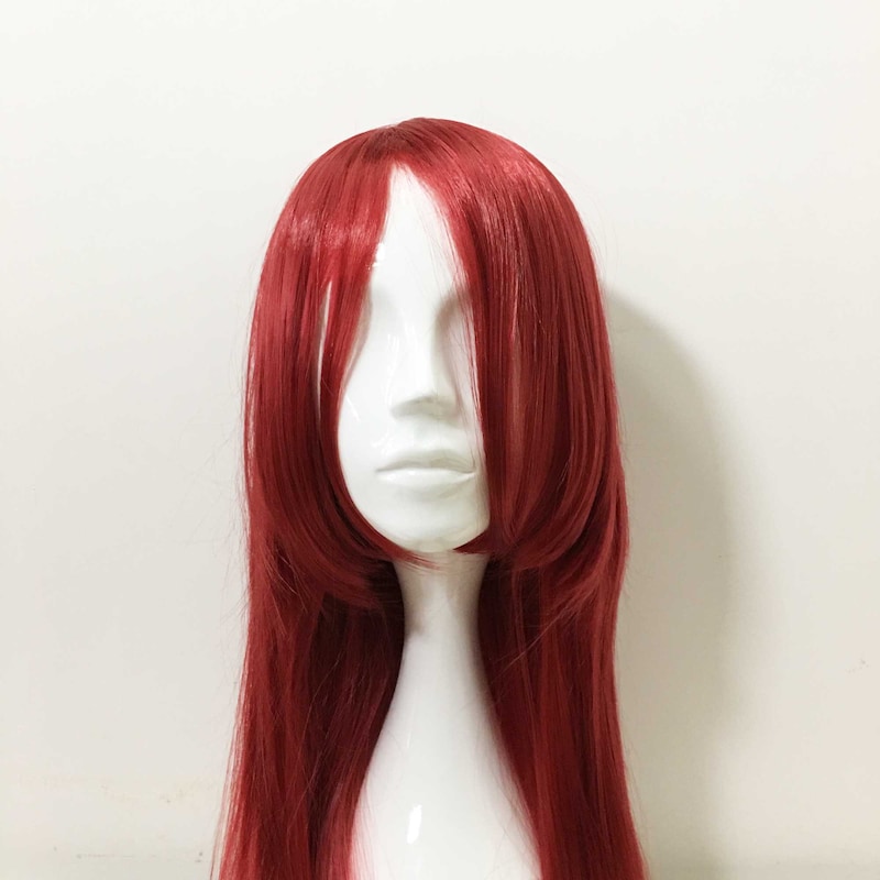 Long Red Wig With Bangs - Etsy