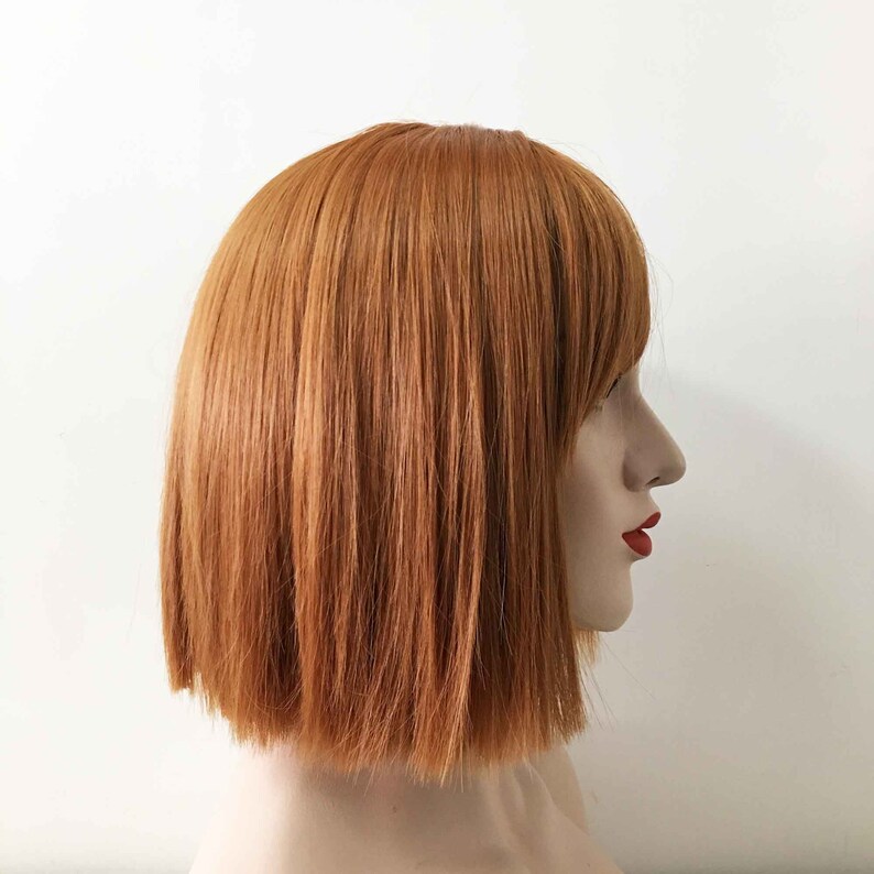 Women Ginger Orange Short Bob Straight Blunt Cut Side Fringe - Etsy