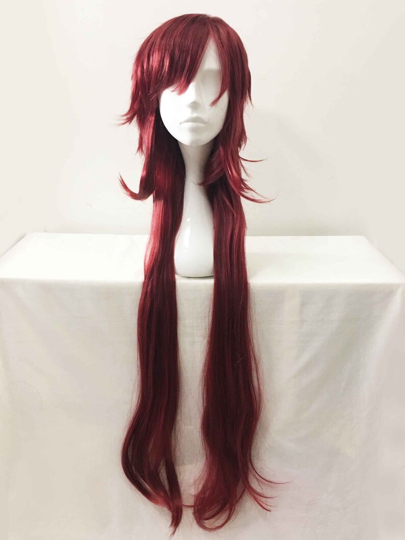 Men Dark Red Long Layer Fringe Bangs Hair Cosplay Anime Unisex - Etsy