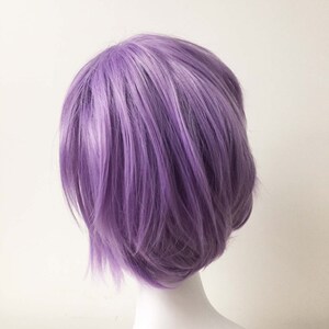 Unisex Pastel Purple Short Hair Side Part Cosplay Anime Wig - Etsy