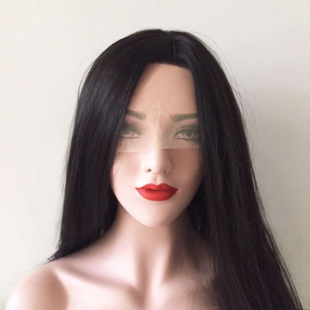 Black Lace Front Wig, Soft Straight HD Lace Frontal Long Wig for Women ...