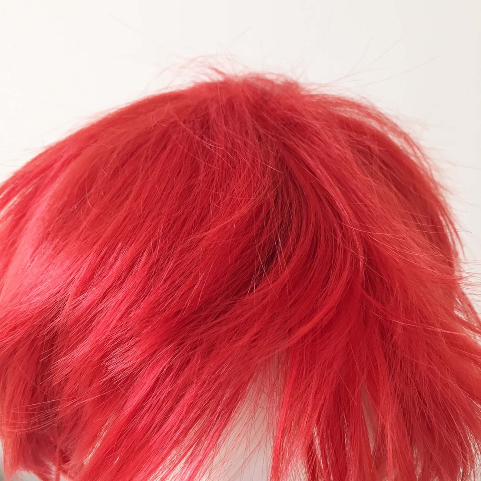 Unisex Red Fringe Layers Long Bangs Cosplay Anime Wig Free Cap - Etsy