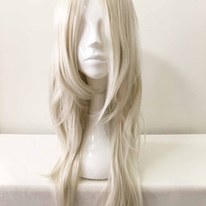 Gothic Men White Very Long Bangs Straight Hair Hair Cosplay Wig Free ...