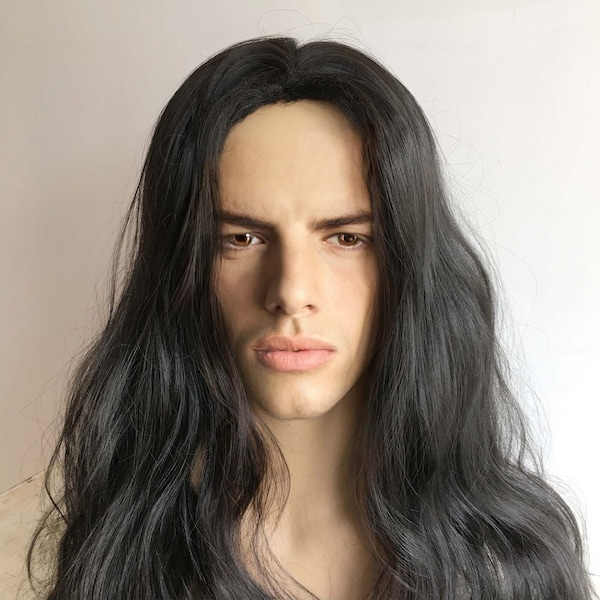 Black Long Men Wig - Etsy