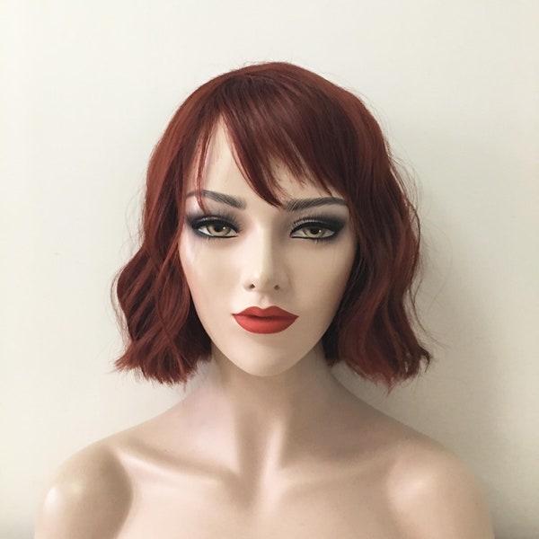 Short Red Wig Etsy