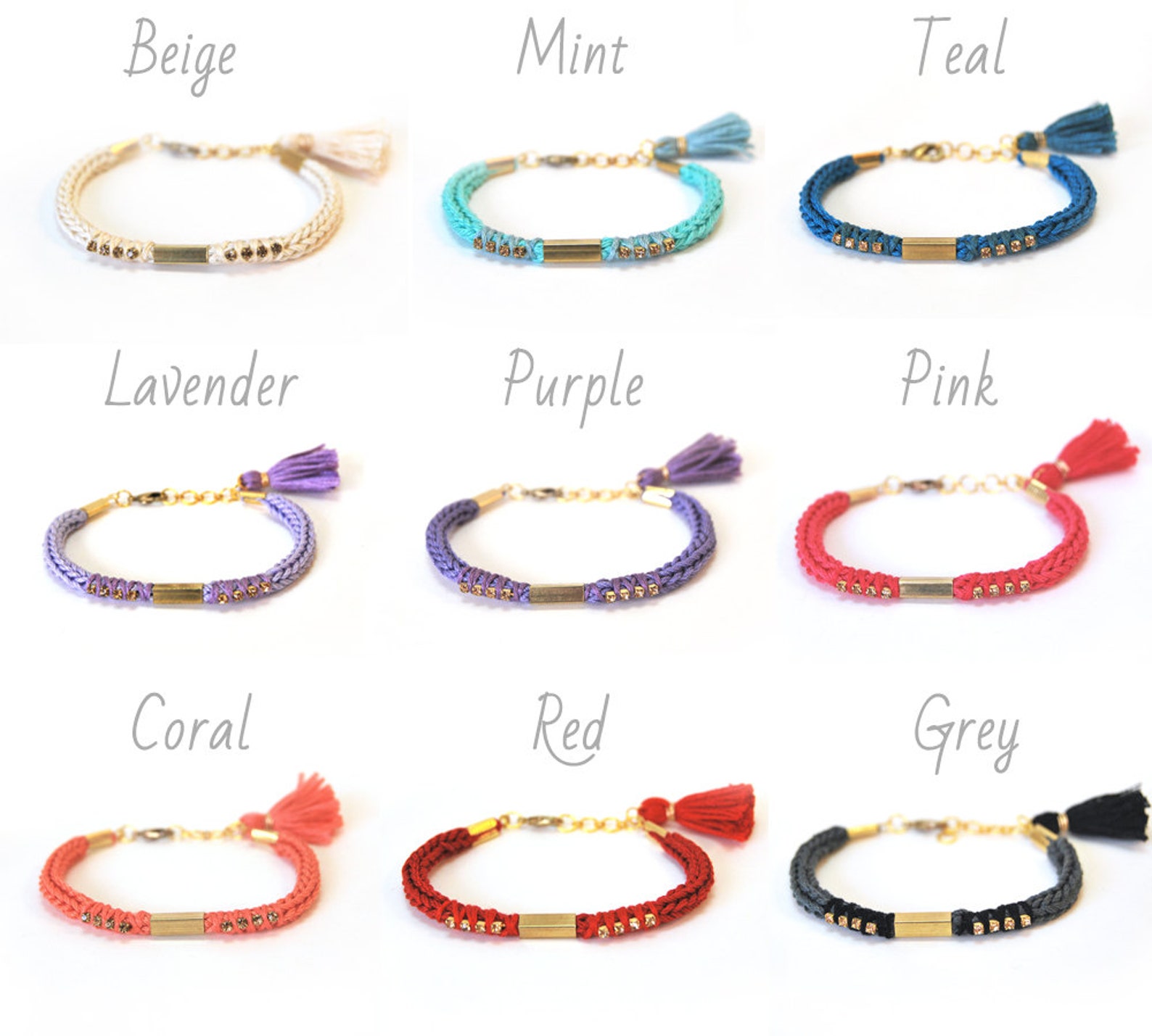 Set of Two Friendship Bracelets in Multiple Colors Stackable - Etsy