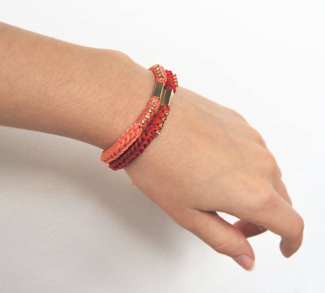 Set of Two Friendship Bracelets in Multiple Colors Stackable - Etsy