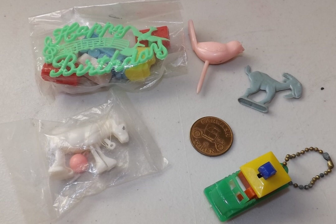 Miniature Cracker Jack Toys Lot, Birthday Train, Puzzle Truck Key Ring ...