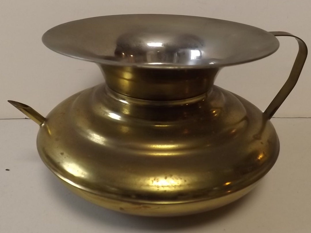 Rare Unique Brass Watering Can Spittoon - See Description for Details ...