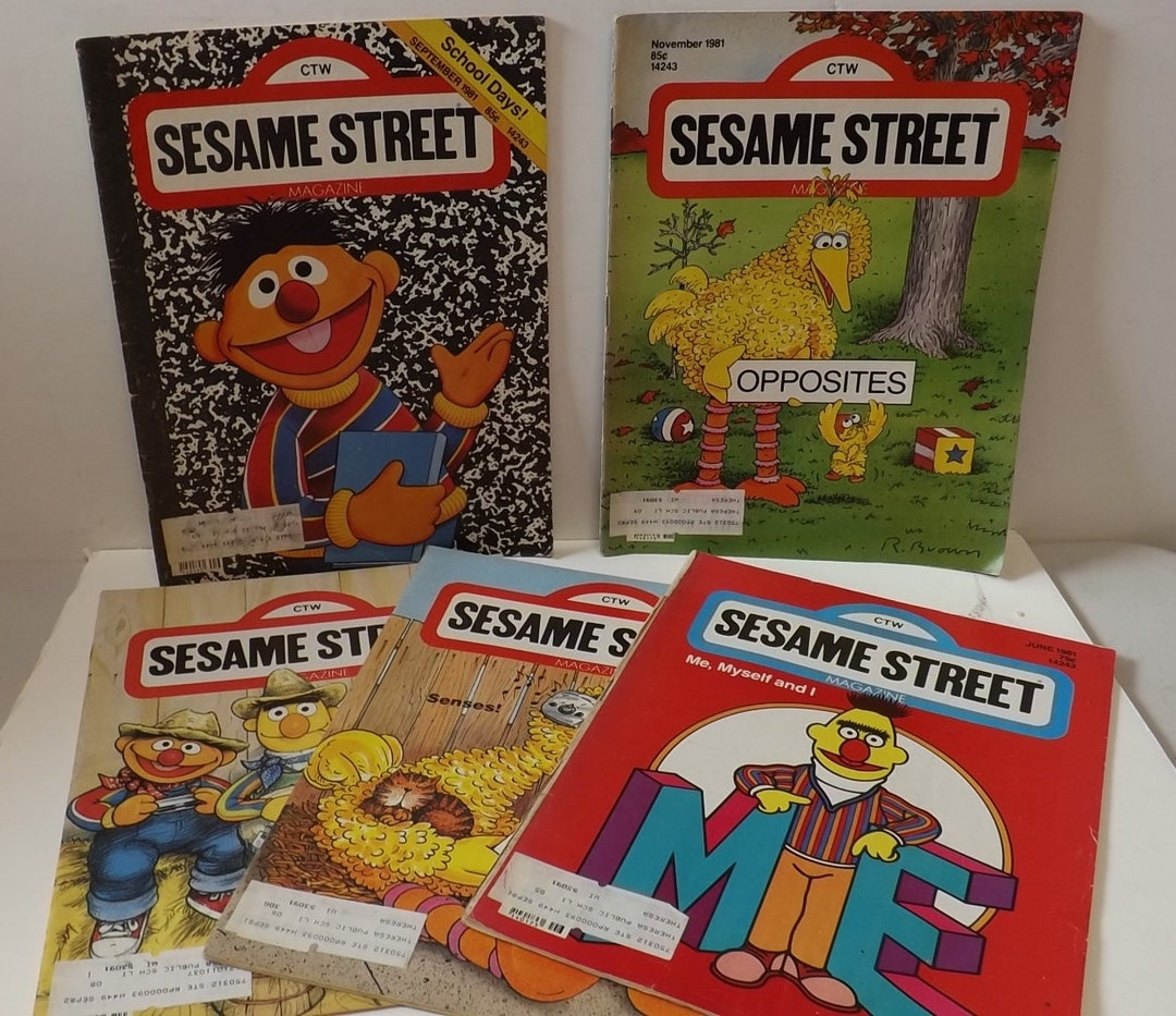 Lot of Five 1981 Sesame Street Magazines - See Description for Details ...