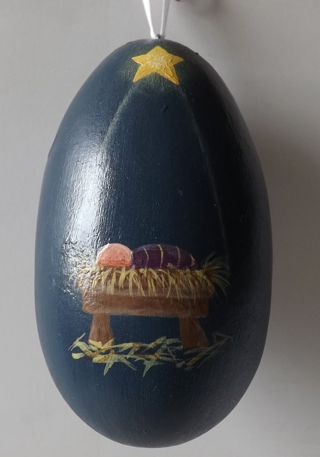 Painted Nativity Baby Jesus on Gourd Ornament see Description for ...