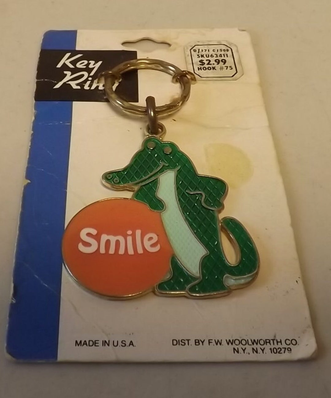 New Old Stock Alligator Key Ring From Woolworth Co - See Description ...