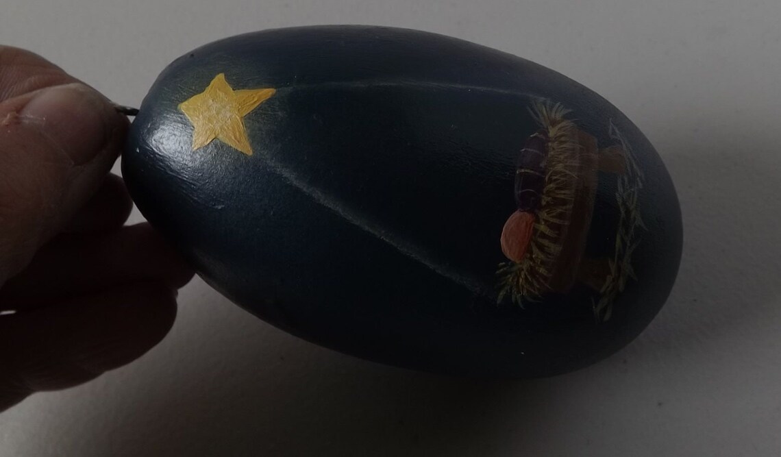 Painted Nativity Baby Jesus on Gourd Ornament see Description - Etsy