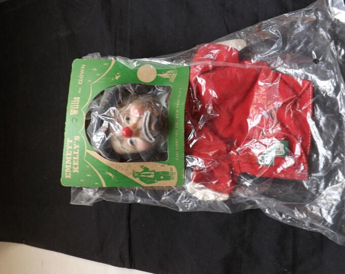 Emmett Kellys Willie the Clown Hand Puppet Baby Barry Toy Company - Etsy
