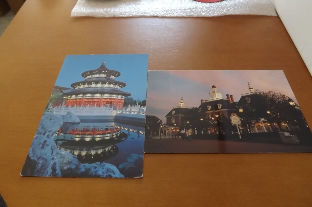 Two Vintage Walt Disney Epcot Center Post Cards see Description for ...