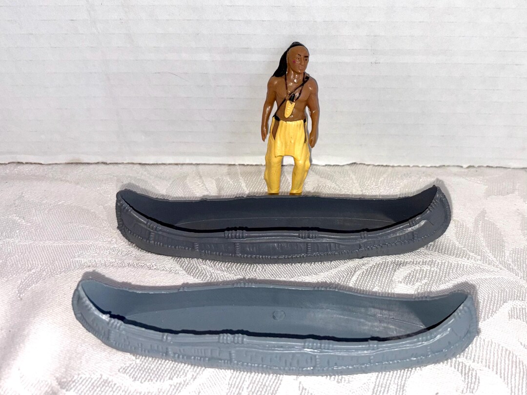 Vintage 1970s Plastic Native American Action Figure With Twin Grey ...