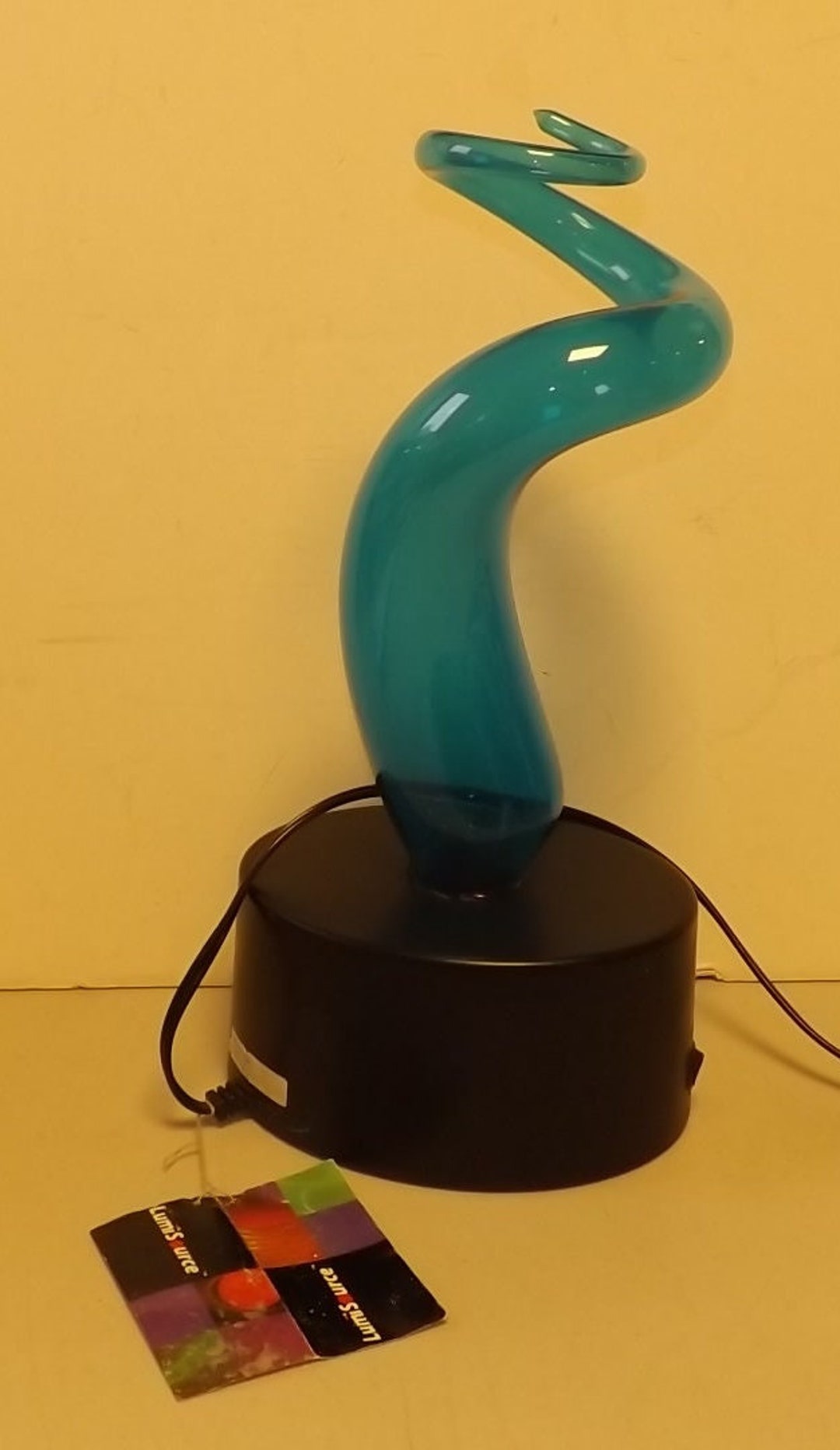 Lumisource Sculptured Electra Twisted Plasma Motion Glass Light Blue ...