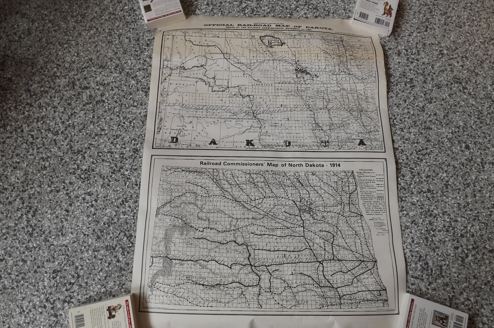 North Dakota Centennial Railroad Map Double Sided Map Three - Etsy