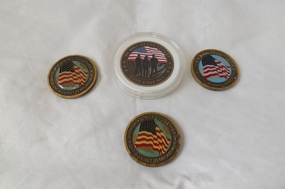 9/11 Commemorative Tokens - United Against Terrorism, Set of 4 - Etsy