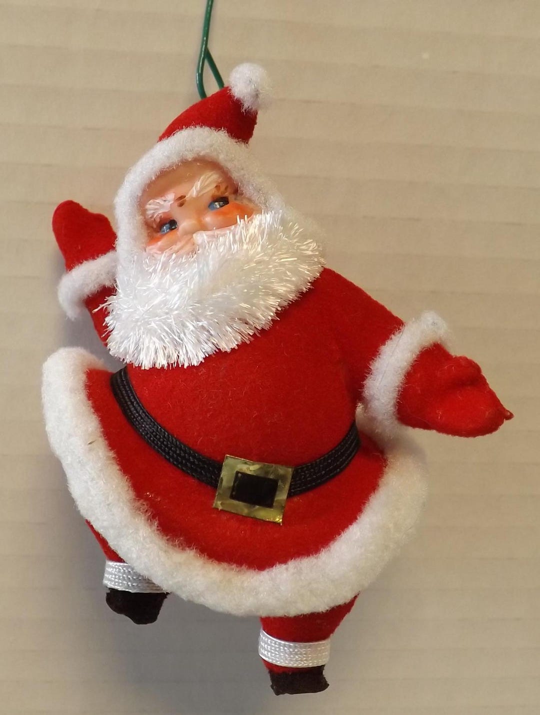 Flocked Dancing Santa Claus Ornament See Description for Details - Etsy