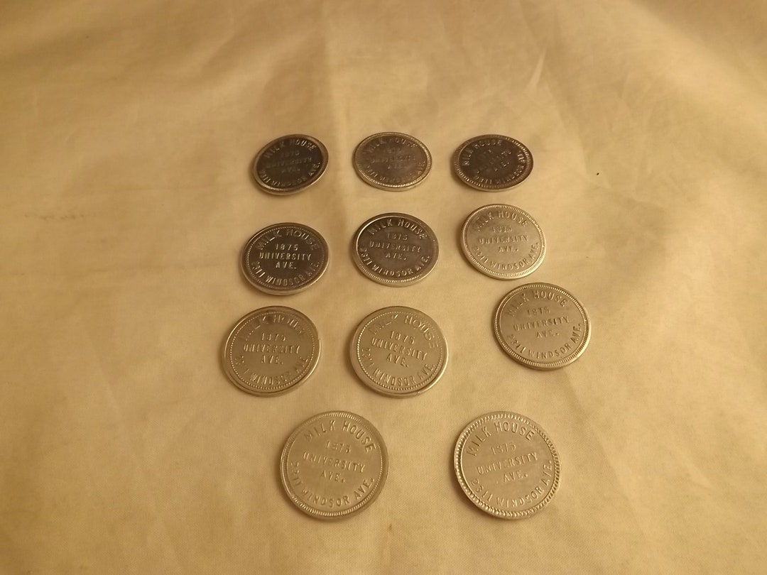 Eleven Milk House Dairy Tokens Dubuqe Iowa see Description for Details ...