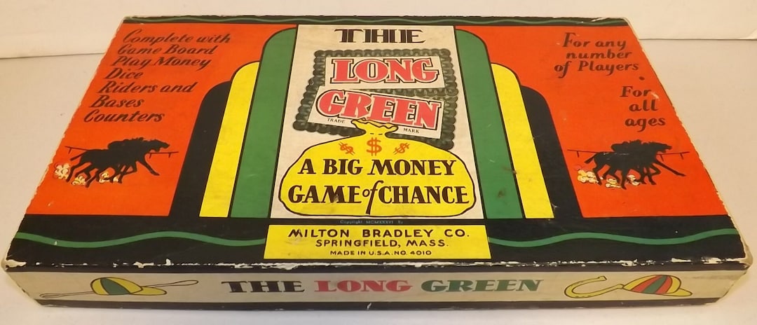 Antique Board Game the Long Green - A Big Money Game of Chance - See ...