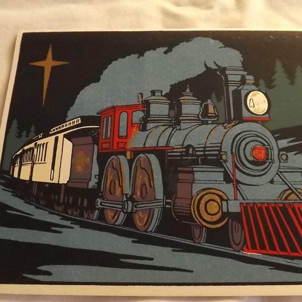 Christmas Card With Train - Etsy