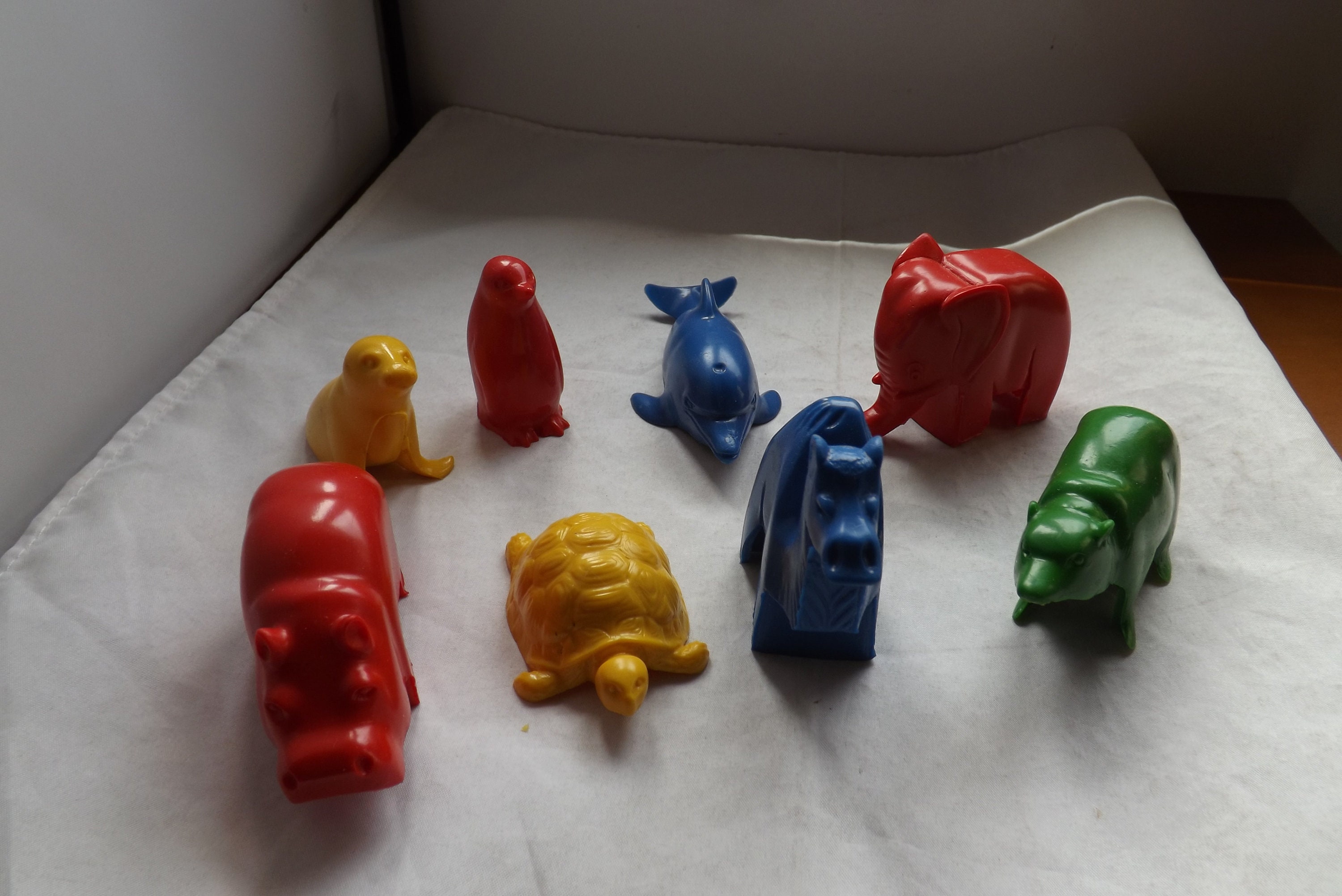 Lot of Eight Colorful Rubber Animals From Germany Dolls & Action ...