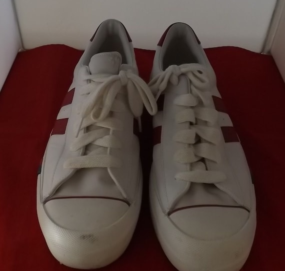 Leather Pro Keds White With Red Stripes Athletic Shoe… - Gem