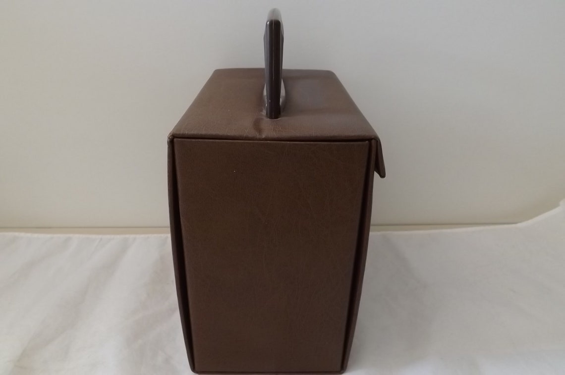 Retro Brown Portable Travel Record Case With Handle - Etsy