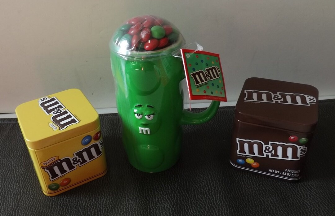 Lot of Three M&M Containers and Mug see Description for Details - Etsy