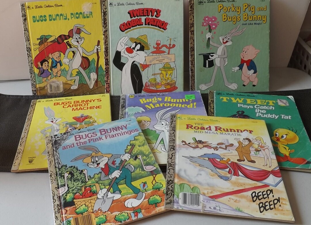 Lot of 8 Little Golden Looney Tunes Books -see Description for Details ...