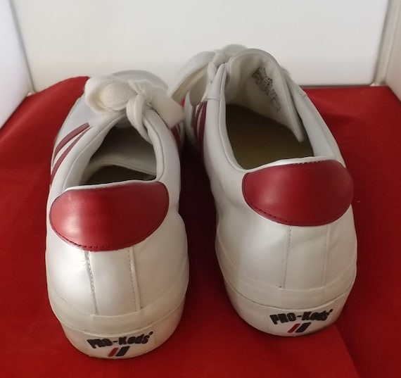Leather Pro Keds White With Red Stripes Athletic Shoe… - Gem