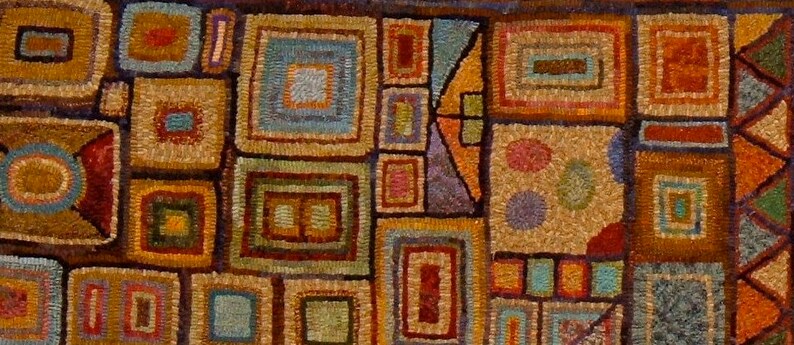 The Rug Hooking Pattern Geometric is 20" X 68" Drawn on Linen Fabric ...