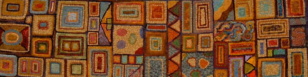 The Rug Hooking Pattern Geometric is 20" X 68" Drawn on Linen Fabric ...