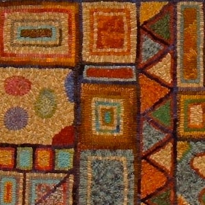 The Rug Hooking Pattern Geometric is 20" X 68" Drawn on Linen Fabric ...