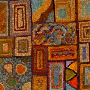 The Rug Hooking Pattern Geometric is 20" X 68" Drawn on Linen Fabric ...