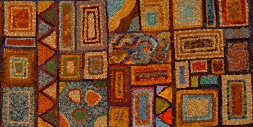 The Rug Hooking Pattern Geometric is 20" X 68" Drawn on Linen Fabric ...