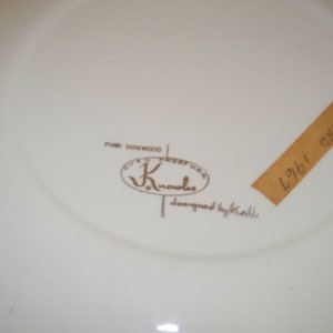 Vintage Mid Century Edwin KNOWLES Kalla Taylor Pink Dogwood Floral Gold ...